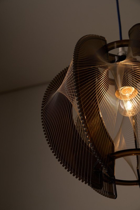 Acrylic Glass and Nylon String Pendant by Paul Secon for Sompex, 1970s ...