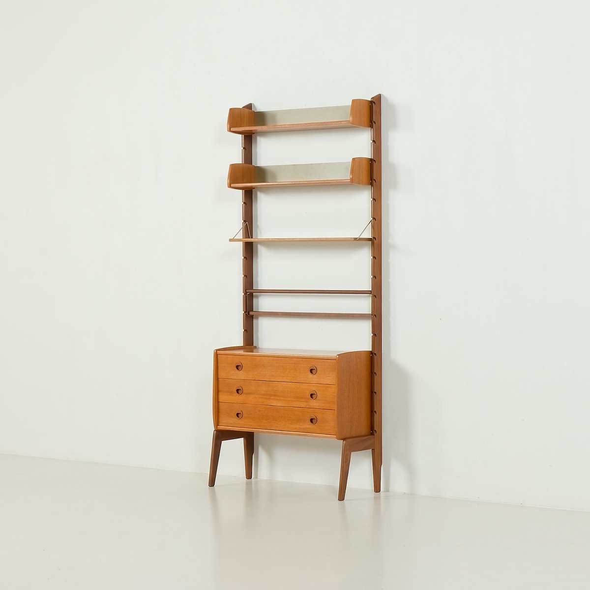 Ergo Free-Standing One Bay Teak Wall Unit by John Texmon, 1960s for ...