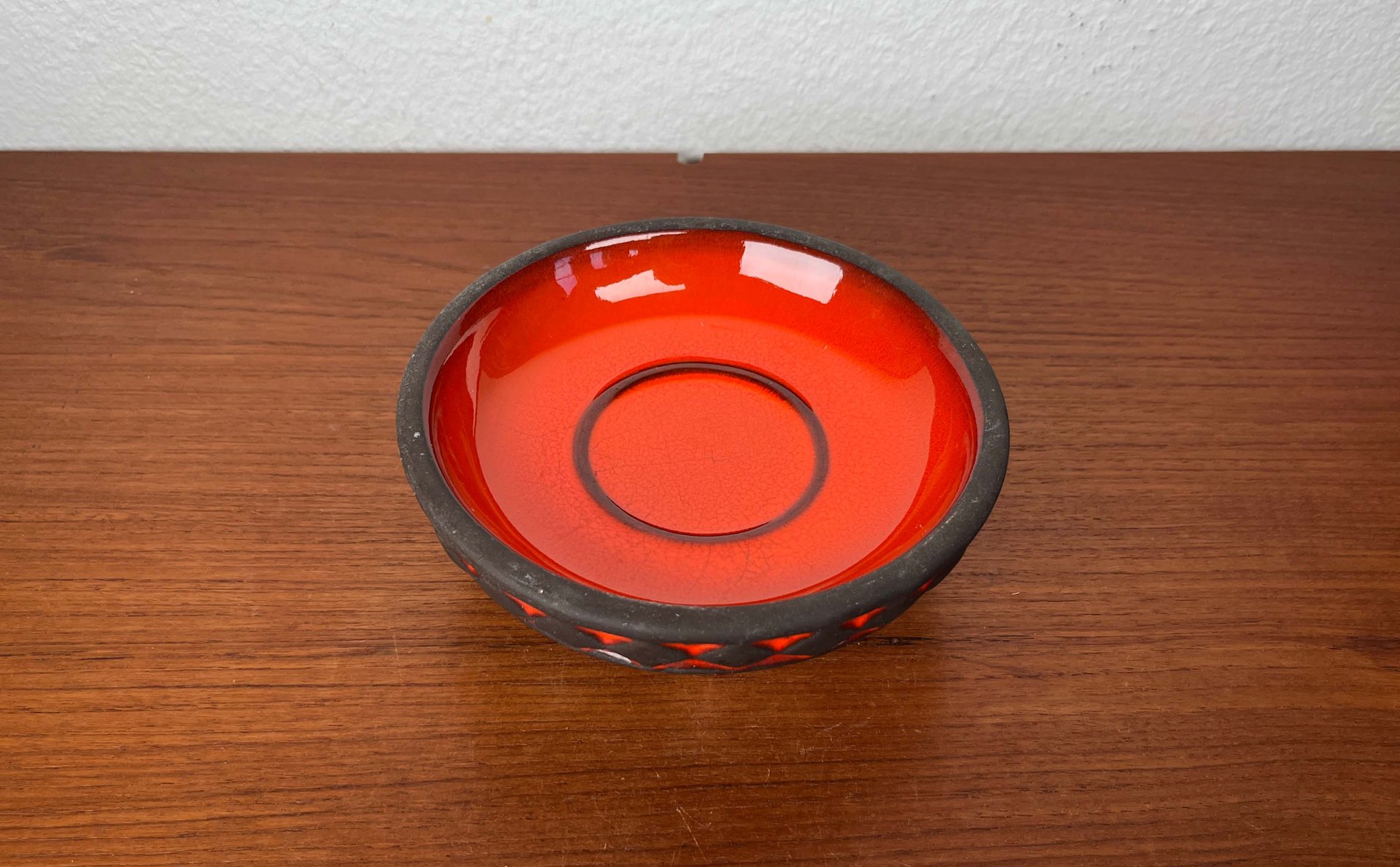 Mid-Century Modern Danish Studio Pottery Orange Tripod Bowl from Frank ...