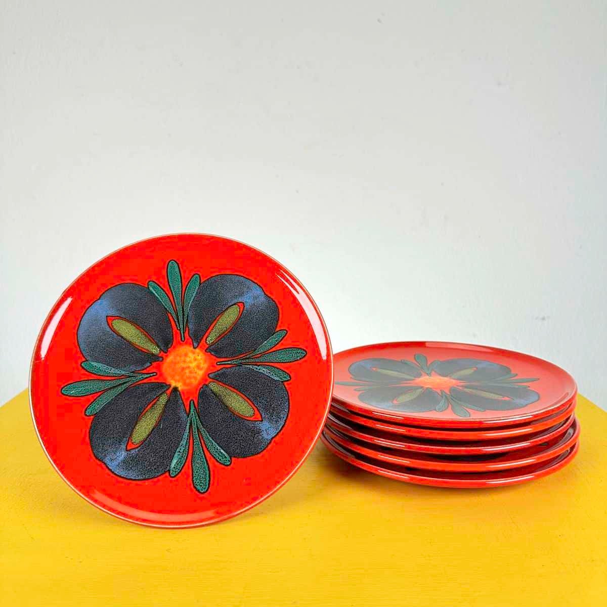 Ceramic Plates from Waechtersbach, Germany, Set of 6 for sale at Pamono