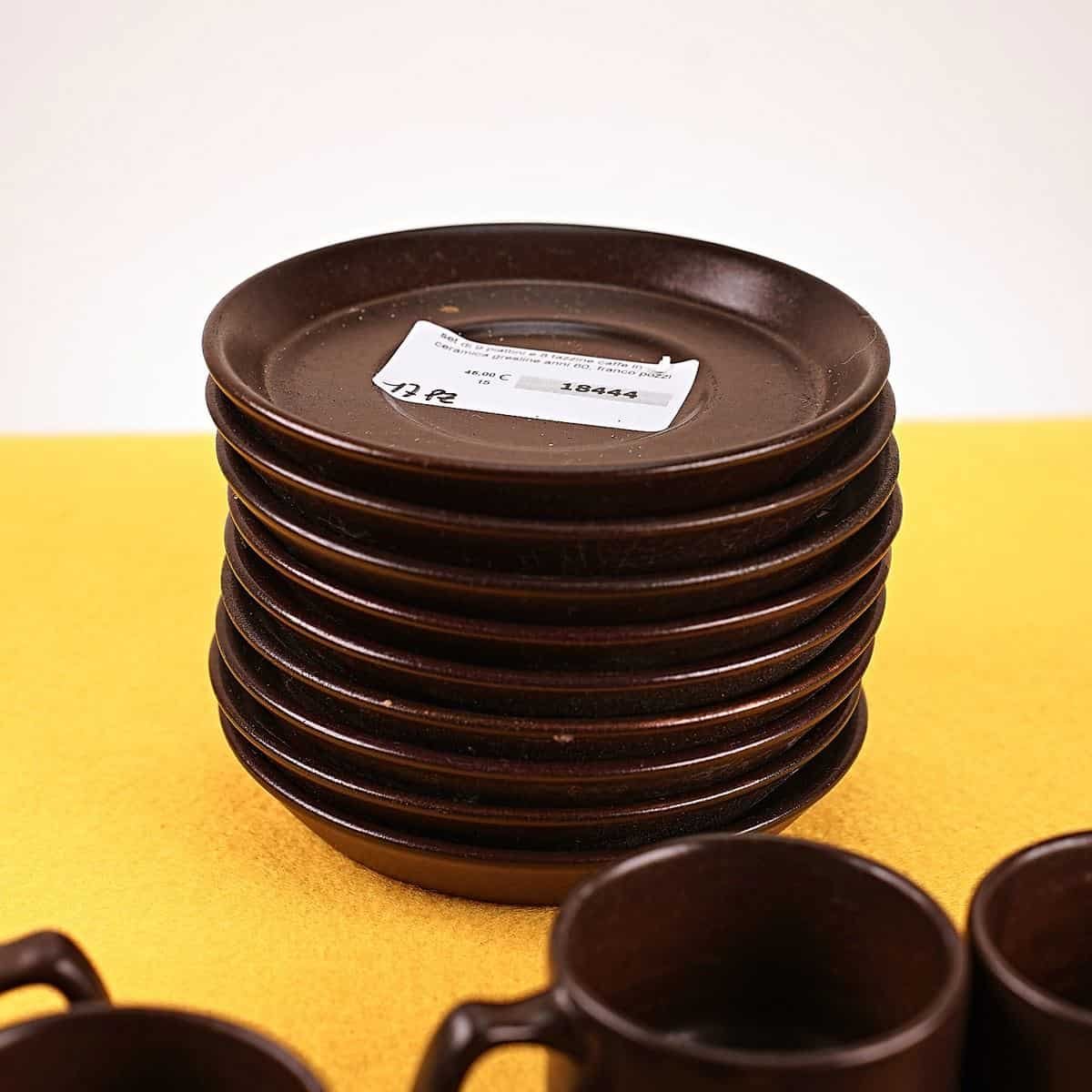 Vintage Saucers and Coffee Cups in Gresline Ceramic by Franco Pozzi ...