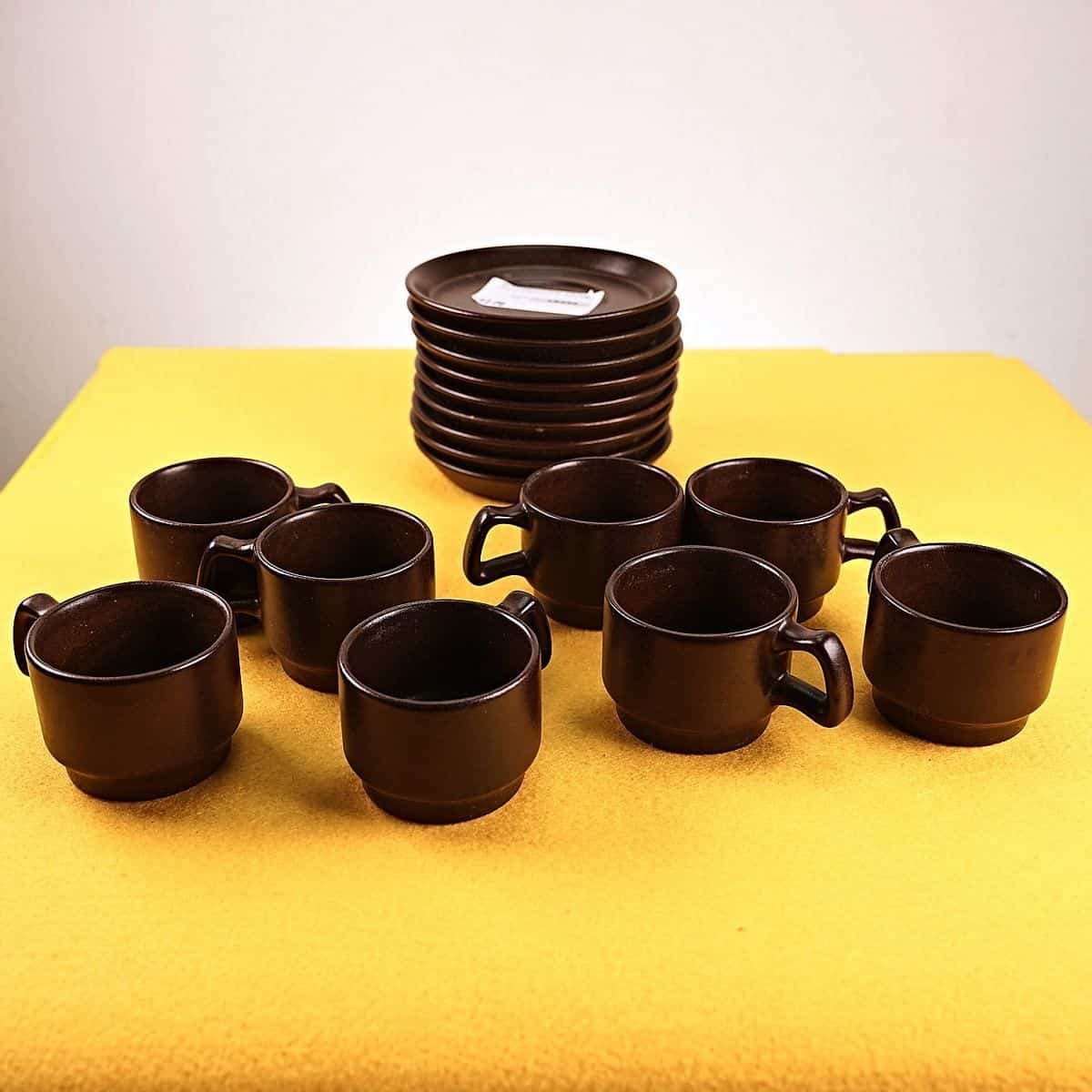 Vintage Saucers and Coffee Cups in Gresline Ceramic by Franco Pozzi ...