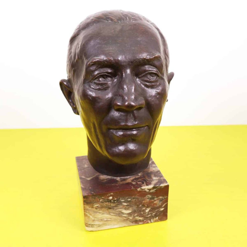Valmore Gemignani, Metal Sculpture with Marble Base for sale at Pamono