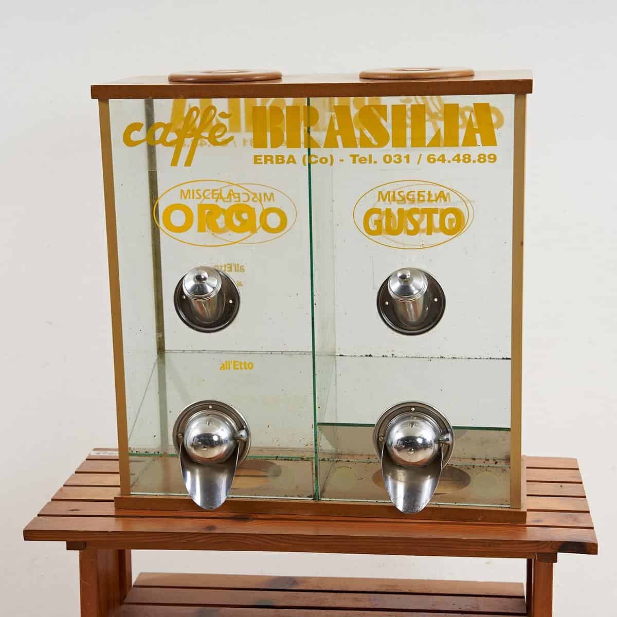 Antique Brasilia Coffee Dispenser in Glass and Metal for sale at Pamono