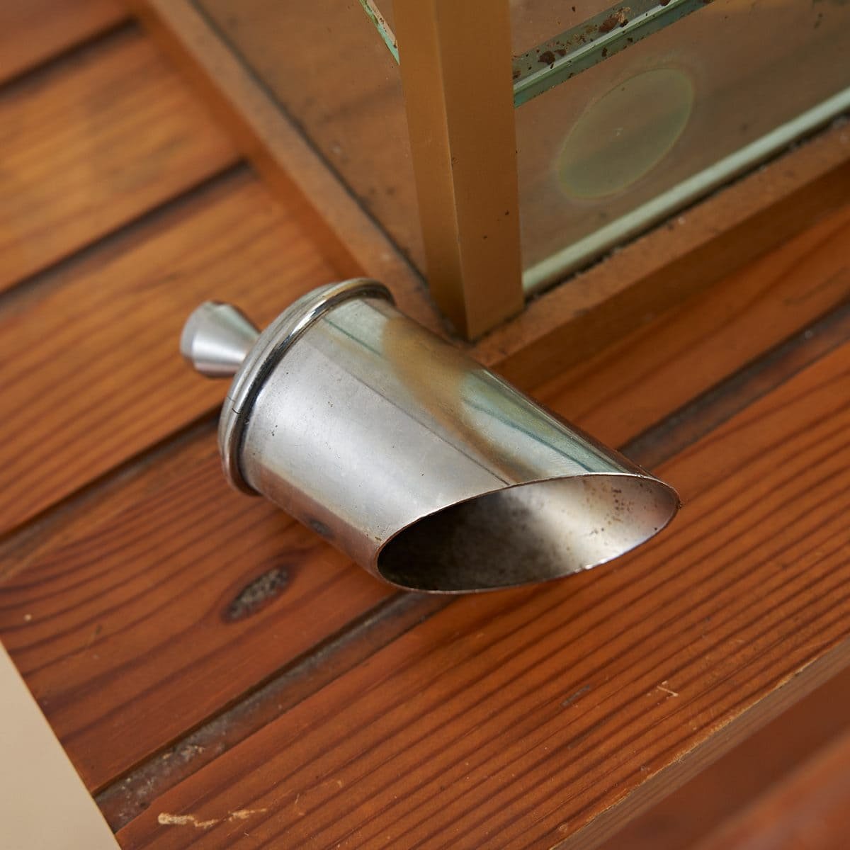 Antique Brasilia Coffee Dispenser in Glass and Metal for sale at Pamono