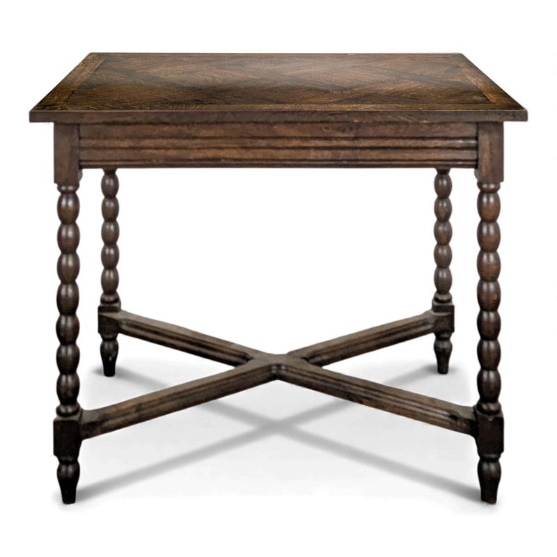 Tavolo in quercia con gambe a rocchetto in vendita su Pamono