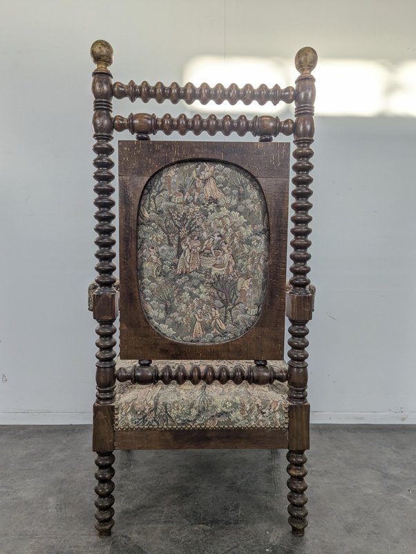 Brutalist Spool Chair, 1880s for sale at Pamono