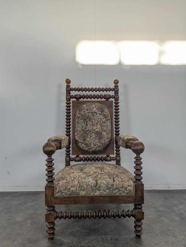 Brutalist Spool Chair, 1880s for sale at Pamono