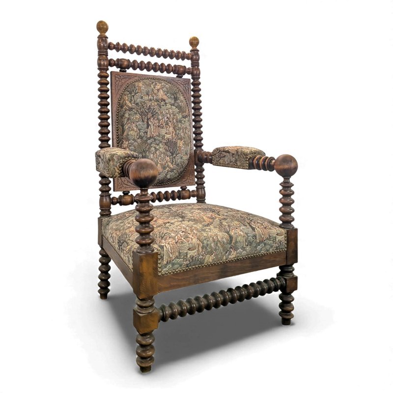 Brutalist Spool Chair, 1880s for sale at Pamono