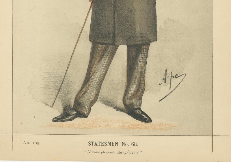 Victorian Gentleman with Cane Vanity Fair Statesmen, 1870, Paper for ...