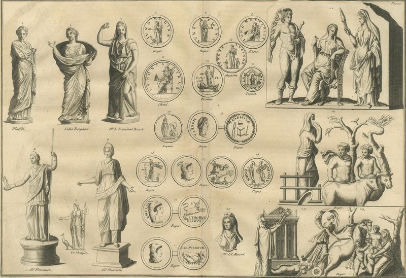 After Bernard de Montfaucon, Roman Goddesses, Allegorical Statues and ...
