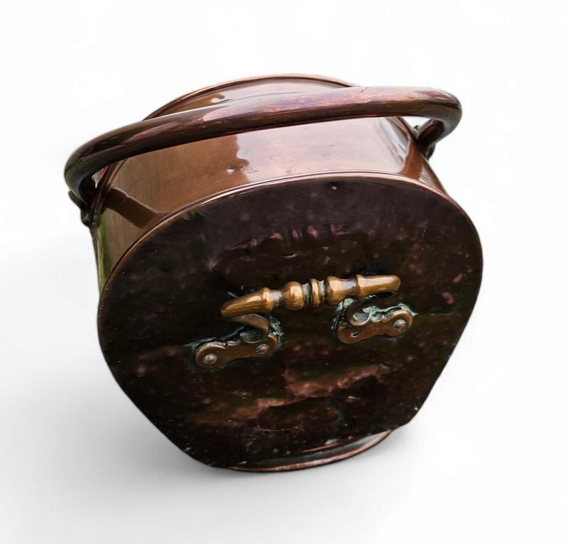 Seau à Charbon Vintage en Cuivre en vente sur Pamono