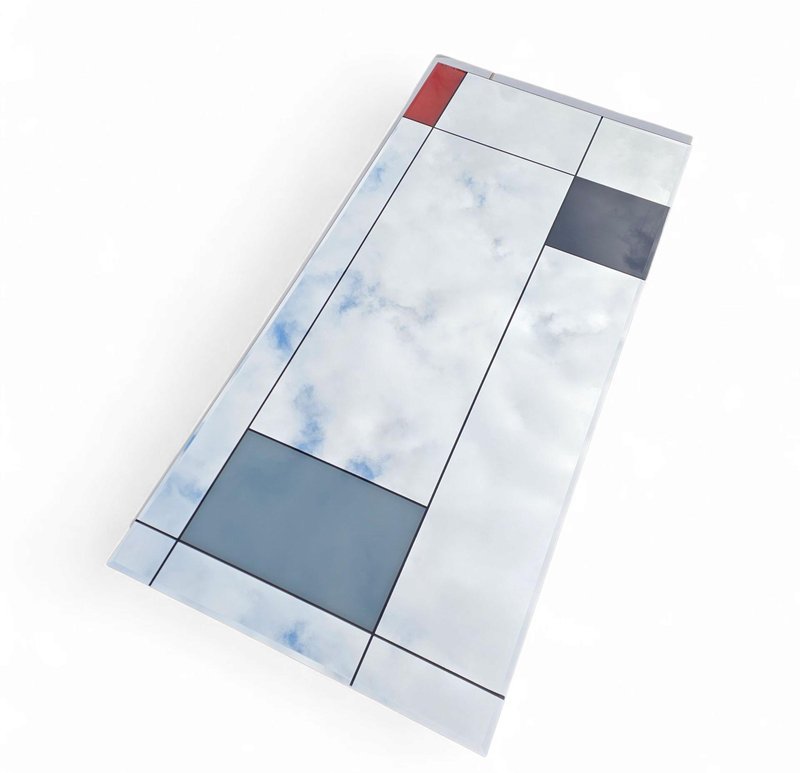 Specchio grande Mondrian vintage in vendita su Pamono