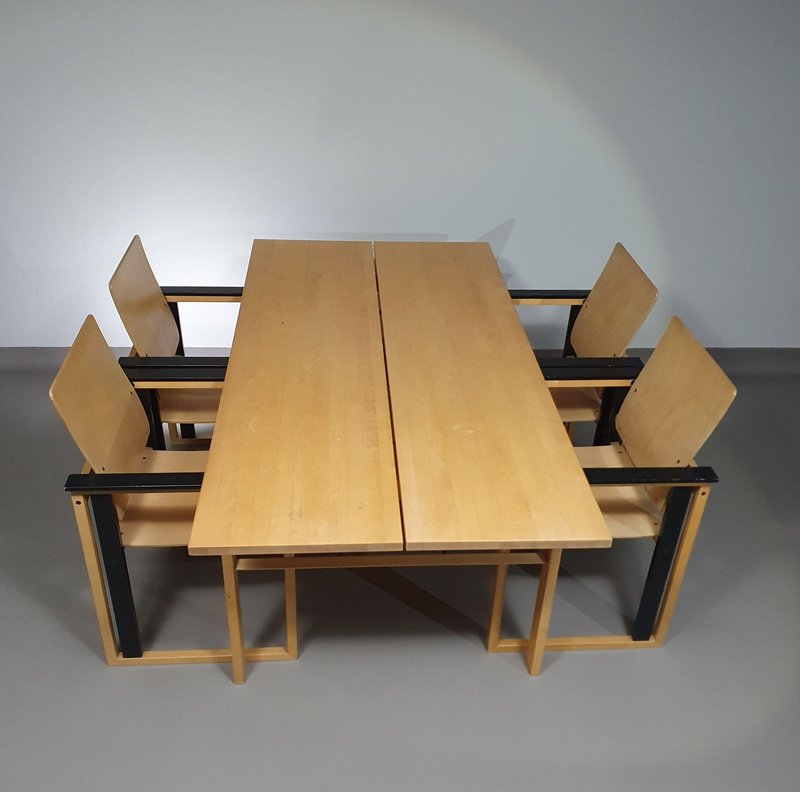 Finnish Dining Table and Chairs by Simo Heikkilä Pentik, 1980s, Set of ...