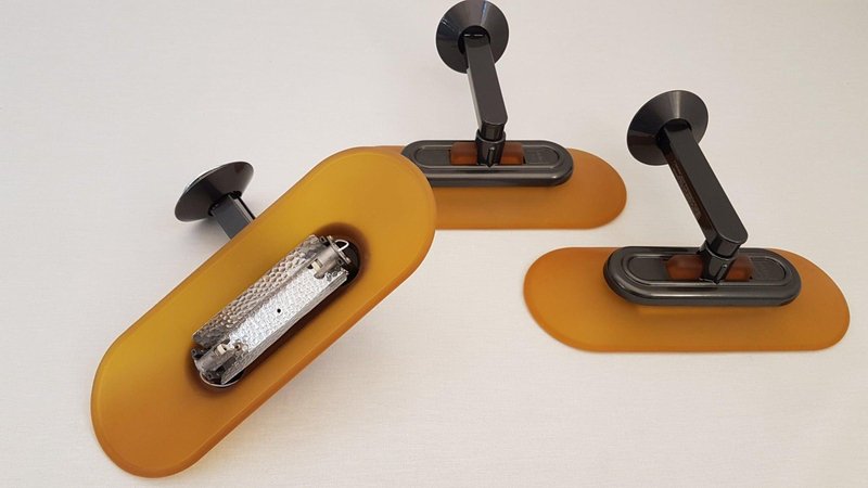 Yellow Glass and Metal Jill Wall Sconce by Perry King, Santiago Miranda ...