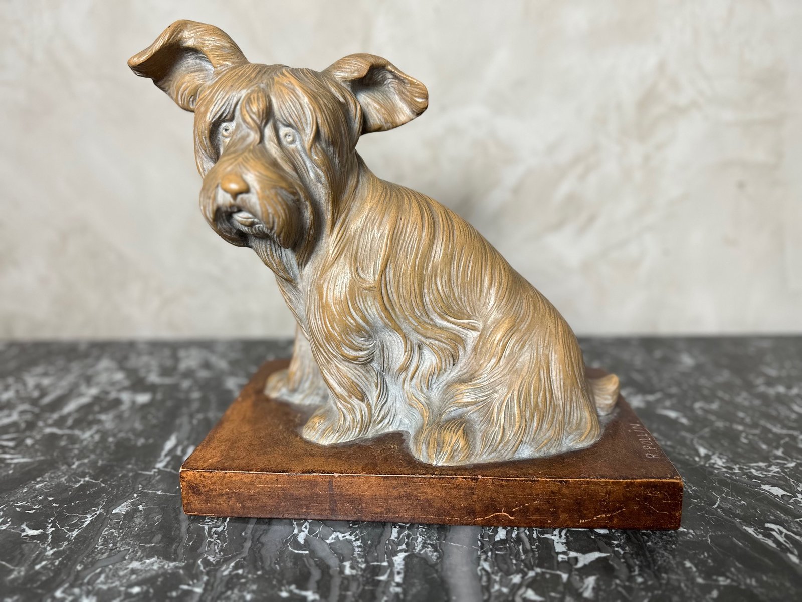Terracotta Dog Figurine by R. Pollin, 1930 for sale at Pamono