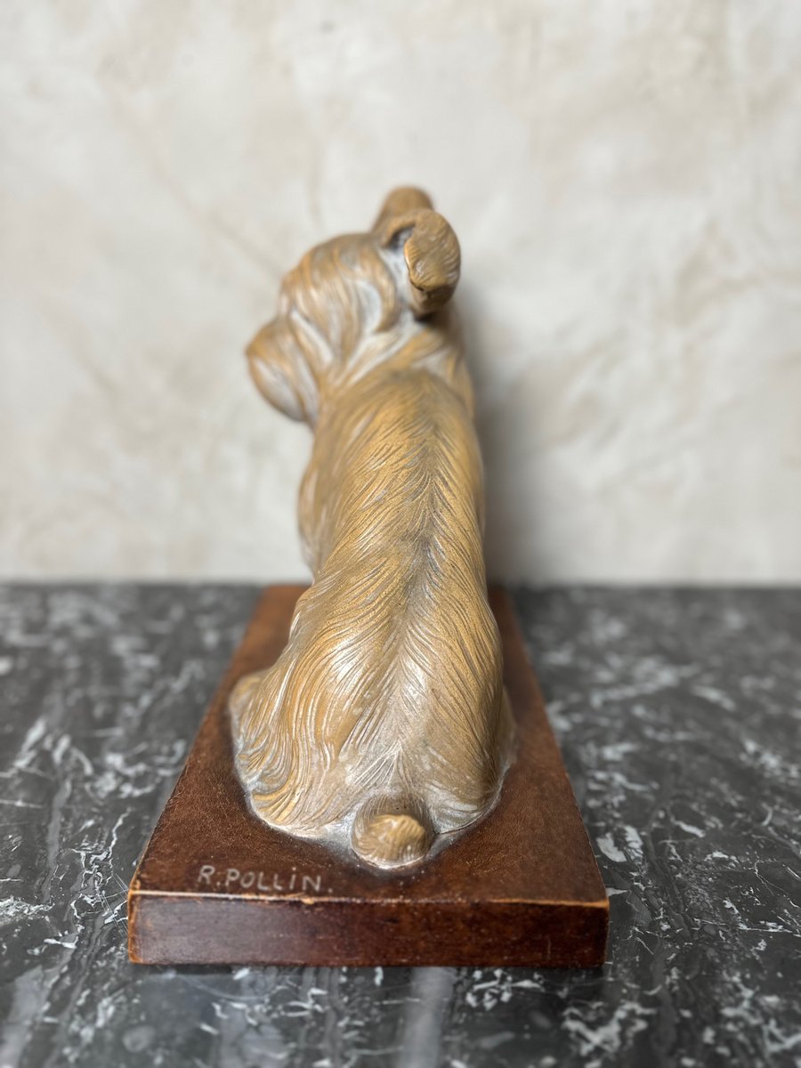 Figurine Chien en Terre Cuite par R. Pollin, 1930 en vente sur Pamono