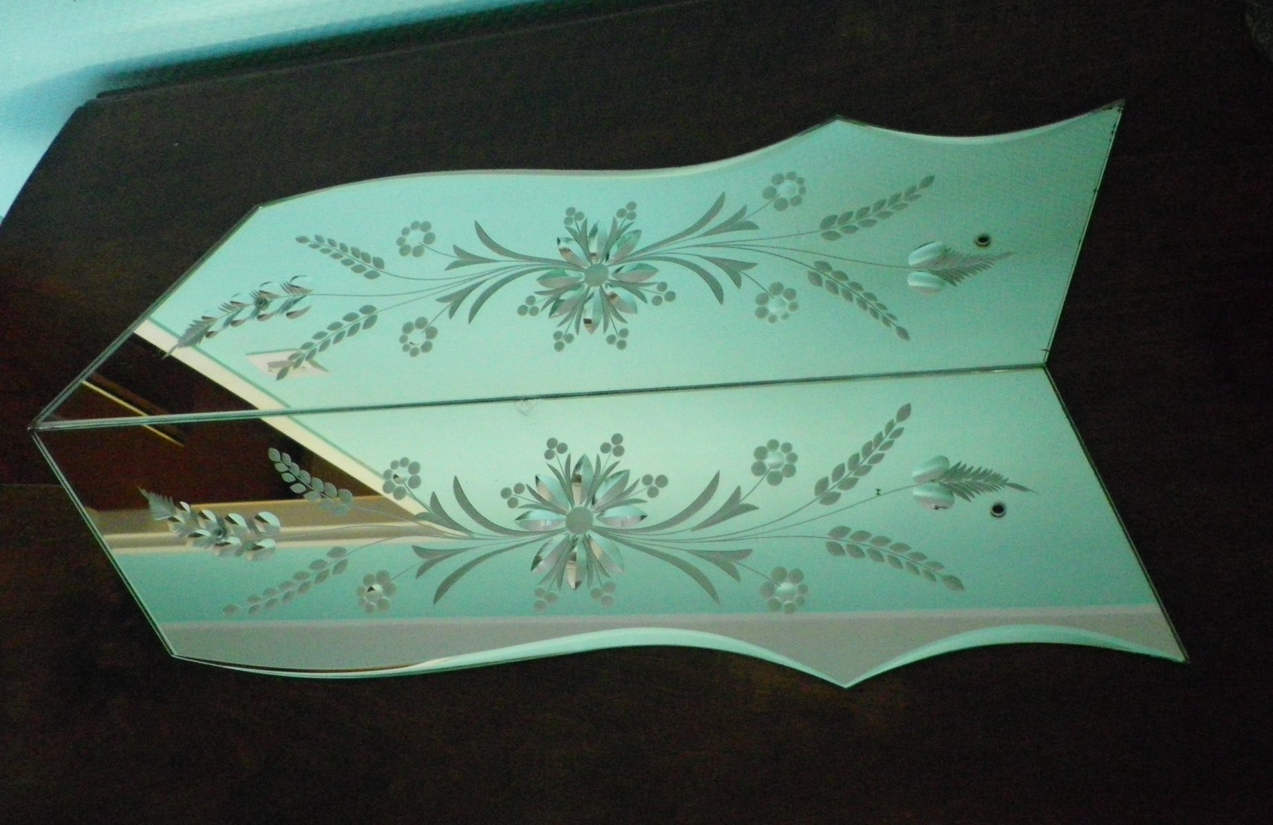 Engraved Venetian-Style Wall Mirrors, 1970s, Set of 2 for sale at Pamono