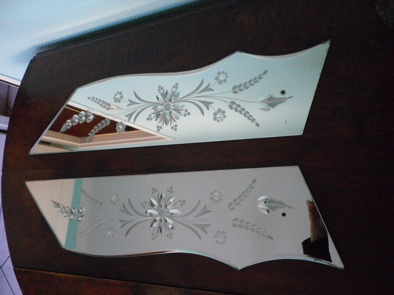 Engraved Venetian-Style Wall Mirrors, 1970s, Set of 2 for sale at Pamono