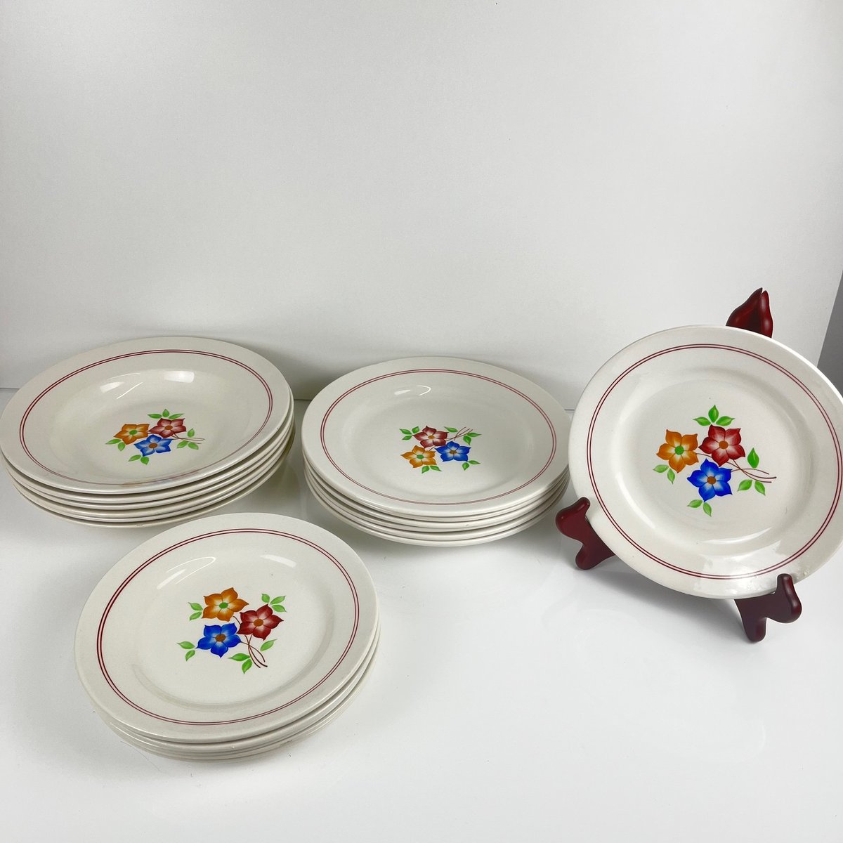 Dinner Service for Six People from Moulins Des Loups, 1950s, Set of 18 ...
