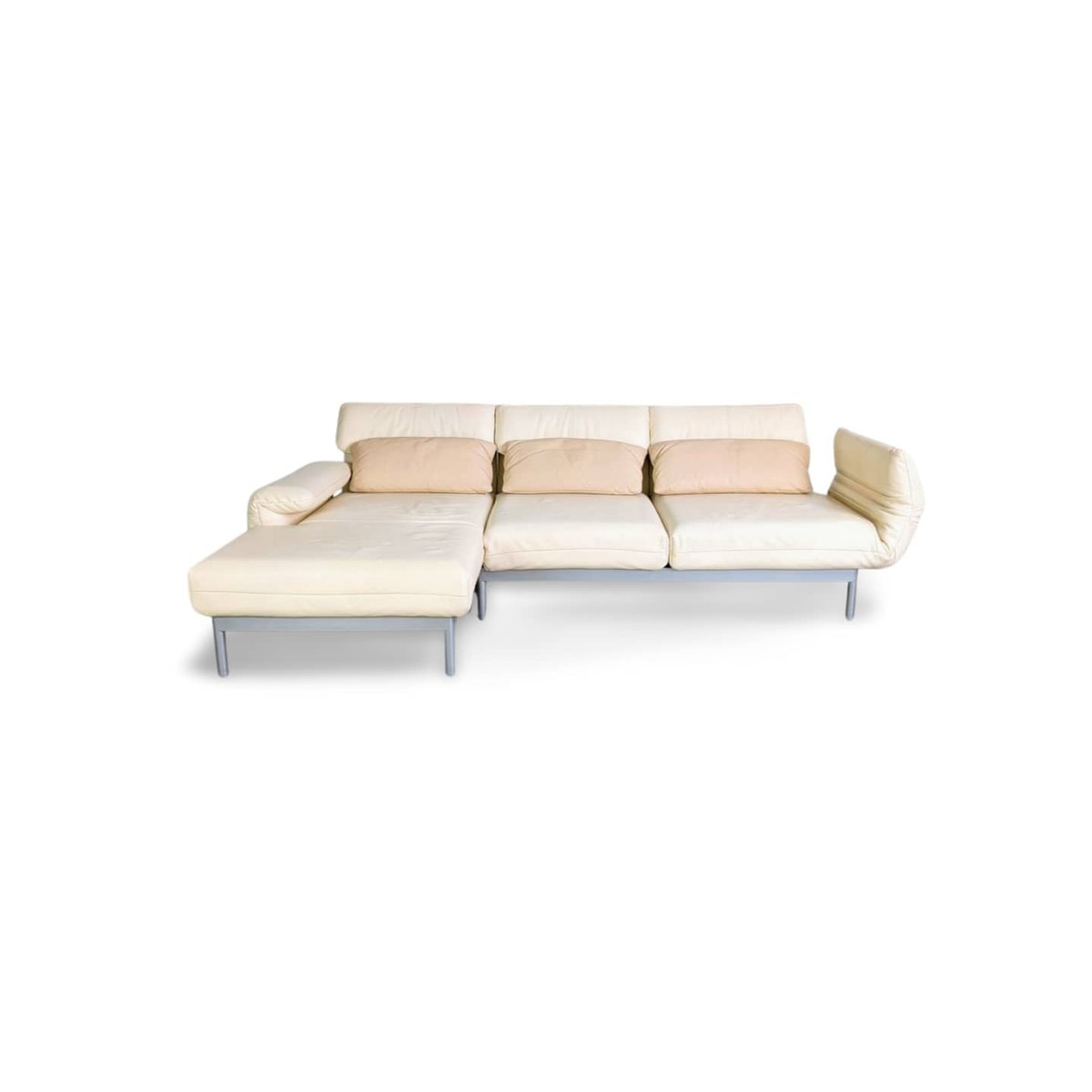 Plura Corner Sofa in Light Beige Leather from Rolf Benz for sale at Pamono