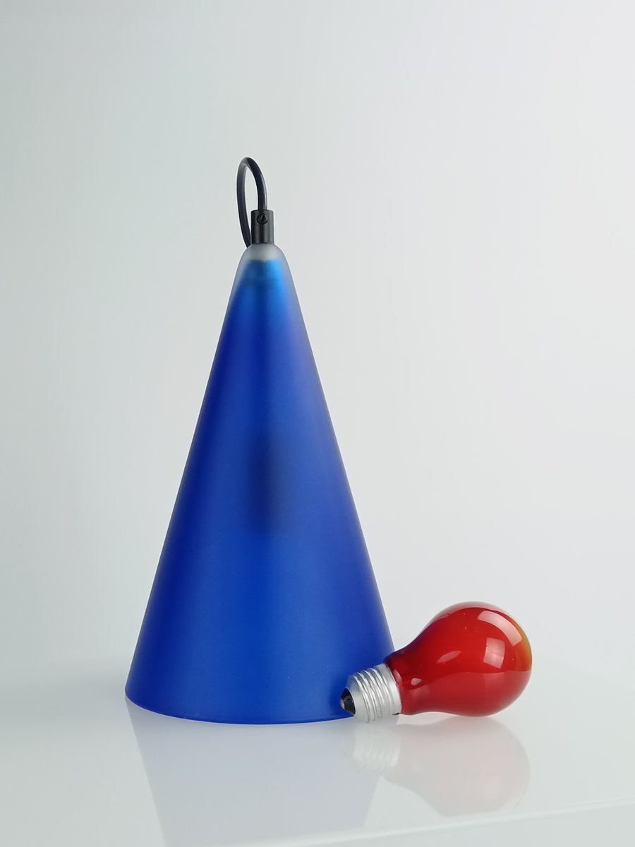 Vintage French Conical Glass Pendant Light from SCE, 1980s for sale at ...