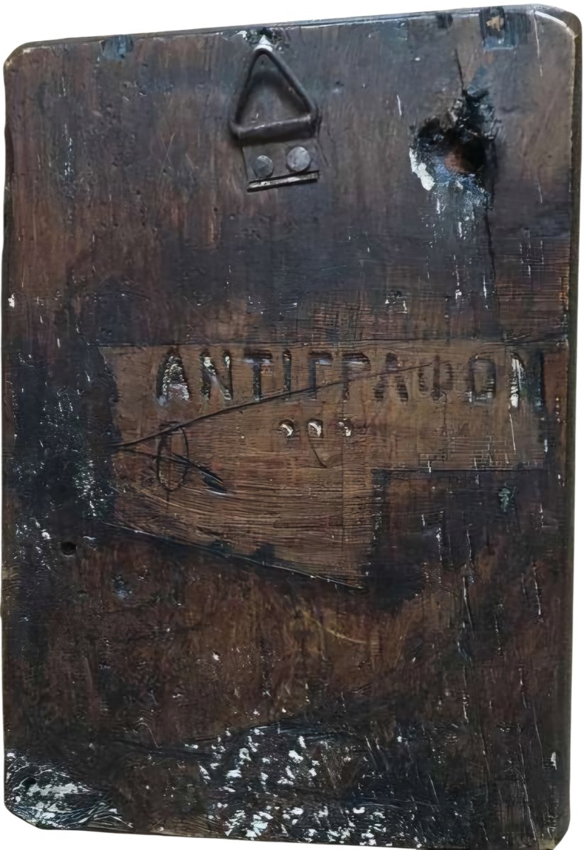 Antike antike postbyzantinische griechische Reiseikone des Heiligen ...