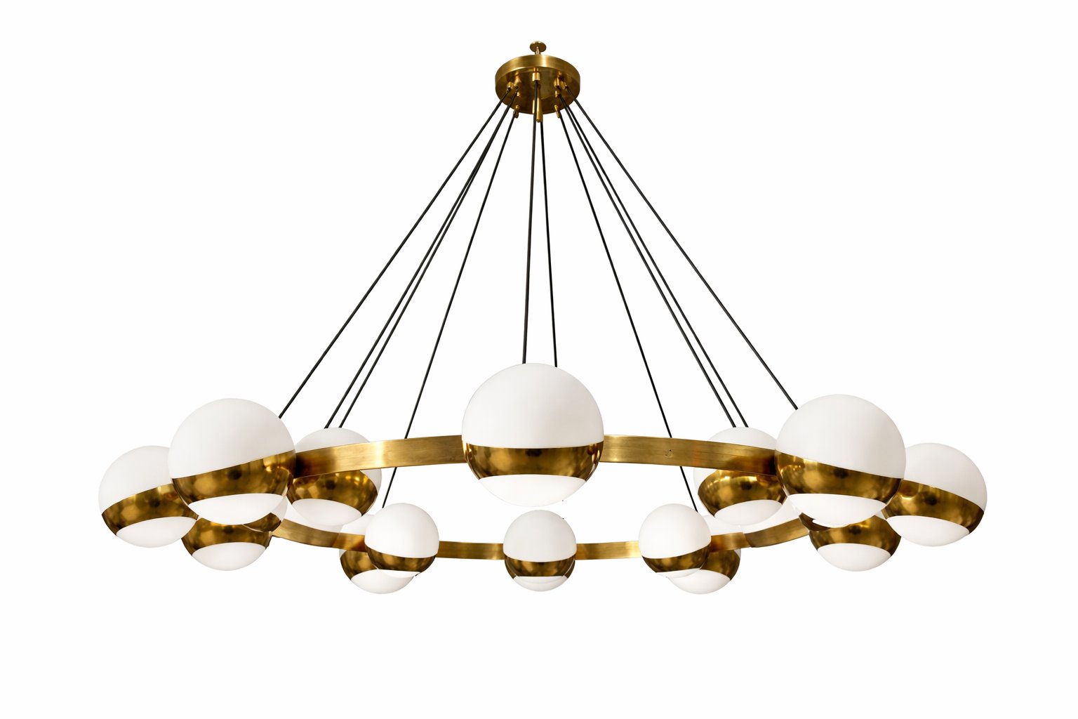Large Ring Ceiling Lamp with Spheres from Stilnovo, 1950s for sale at ...