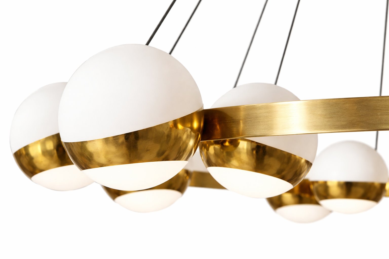 Large Ring Ceiling Lamp with Spheres from Stilnovo, 1950s for sale at ...