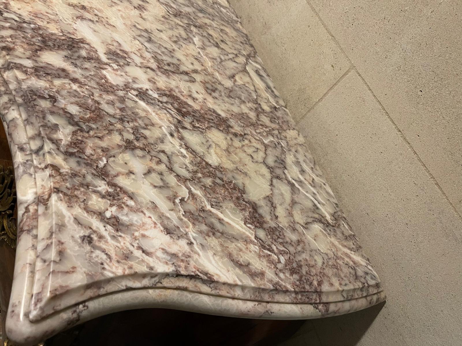 Louis XV Style Ormolu-Mounted Bombé Commode with Marble Top, 1950s for ...