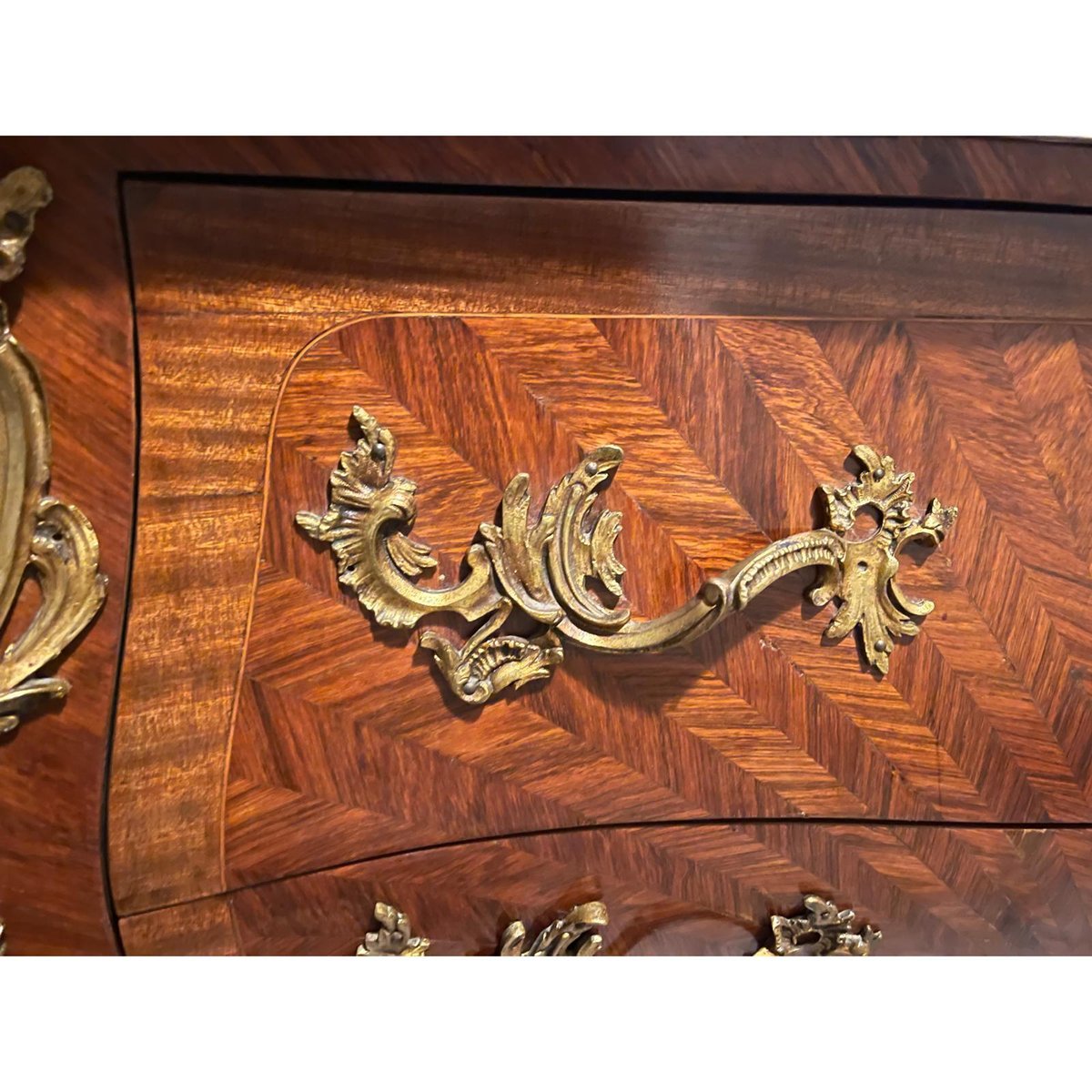 Louis XV Style Ormolu-Mounted Bombé Commode with Marble Top, 1950s for ...