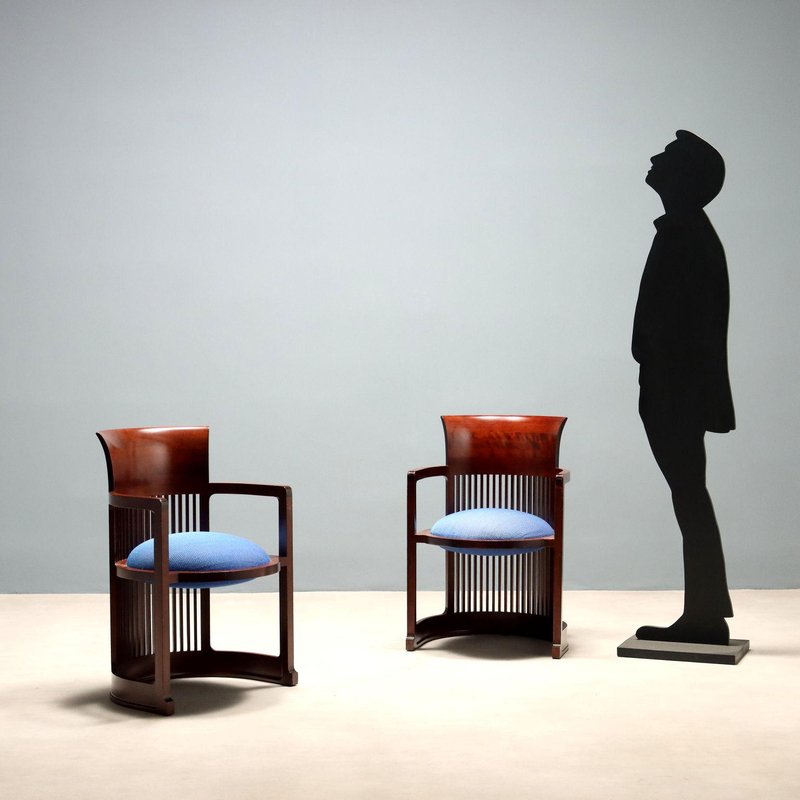 Sedie Barrel di Frank Lloyd Wright, set di 2 in vendita su Pamono