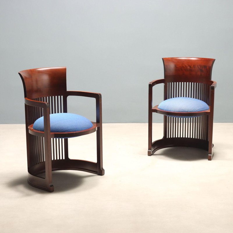 Barrel Chairs by Frank Lloyd Wright, Set of 2 for sale at Pamono