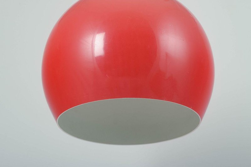 Lampe à Suspension Topan en Métal Laqué Rouge par Verner Panton pour ...