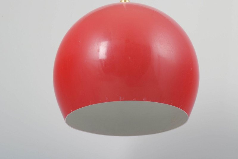 Lampe à Suspension Topan en Métal Laqué Rouge par Verner Panton pour ...