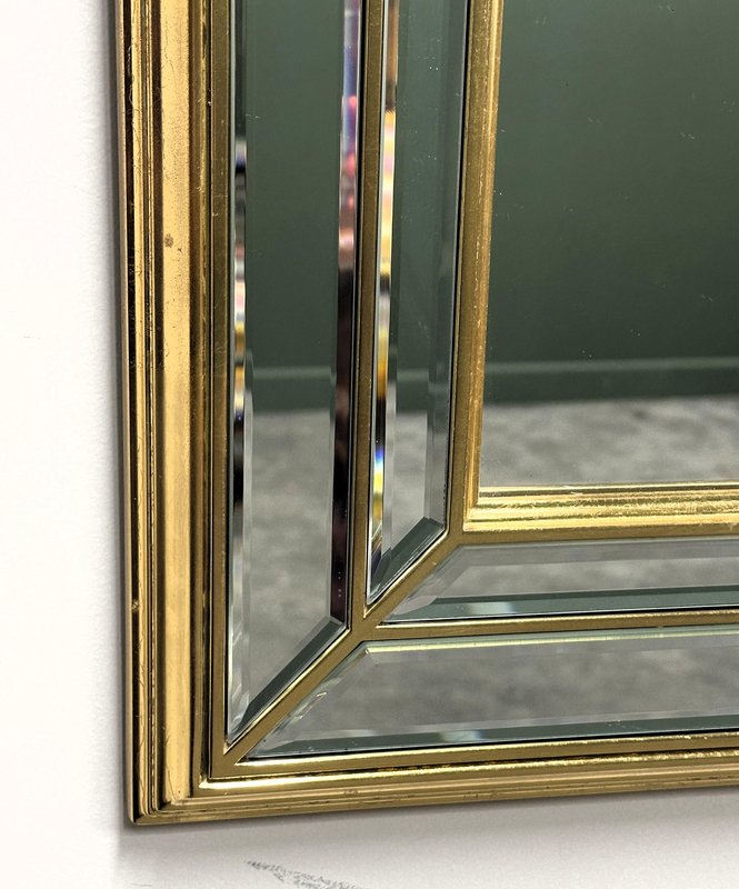 Large Gilt and Bevelled Mirror from Deknudt, Belgium, 1980s for sale at ...