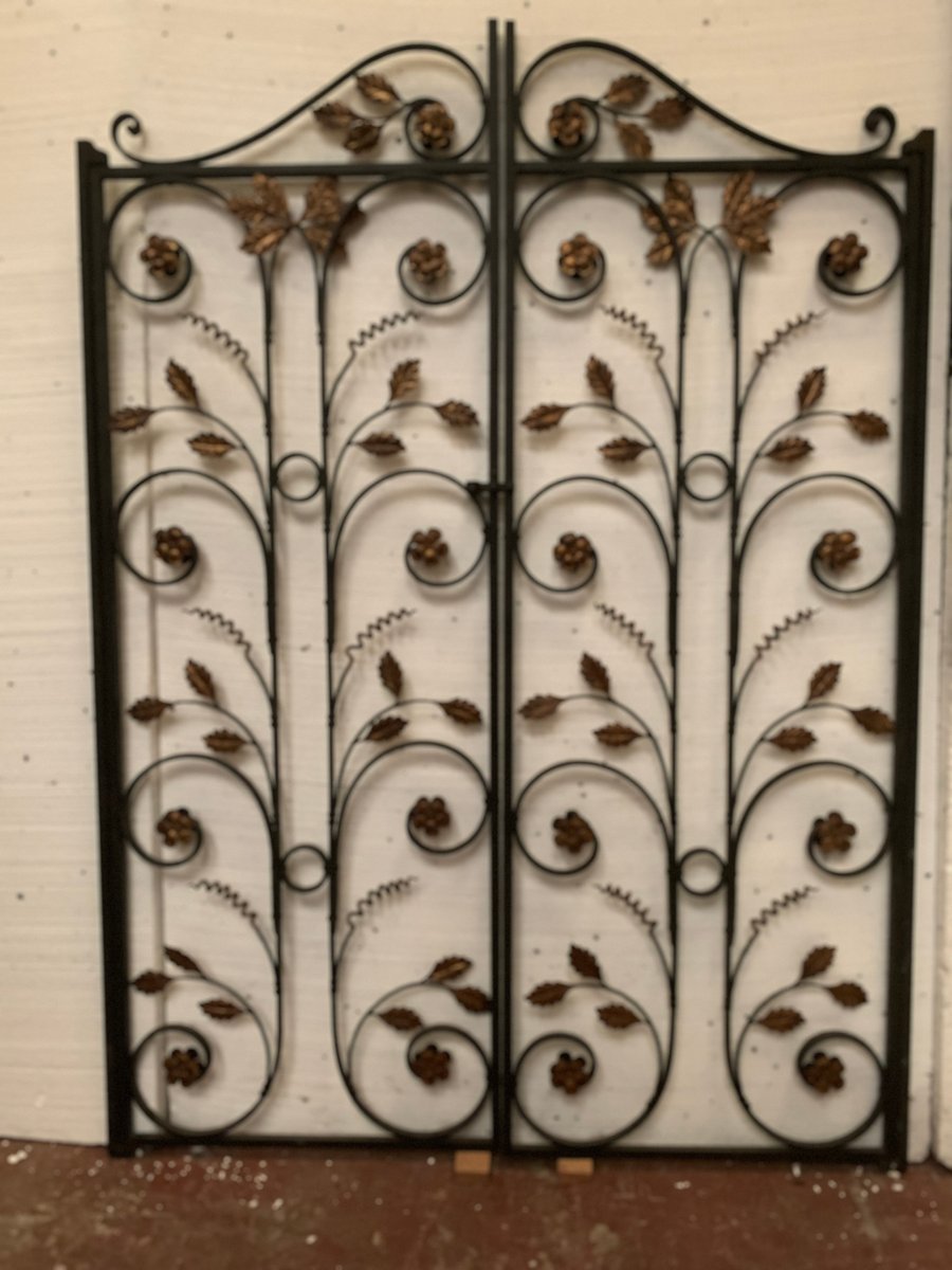 Interior Partition with Double Doors in Patinated Wrought Iron for sale ...