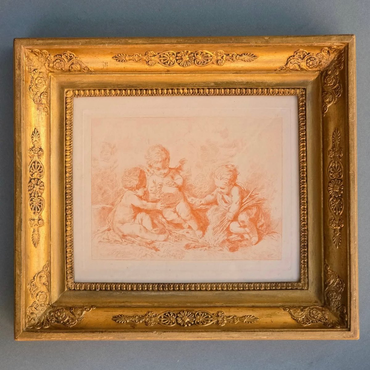 Francois Boucher, Fire, Allegory, 1800s, Glass & Wood & Paper, Framed ...