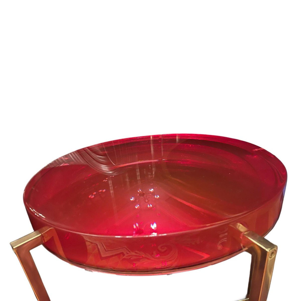 Holly Hunt Custom Lens Side Table in Rose Resin by McCollin Bryan for ...