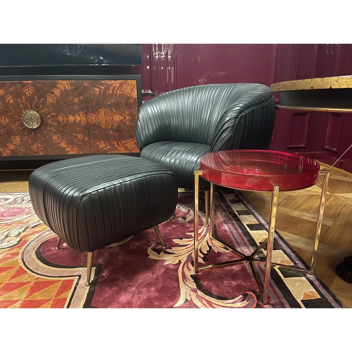 Holly Hunt Custom Lens Side Table in Rose Resin by McCollin Bryan for ...