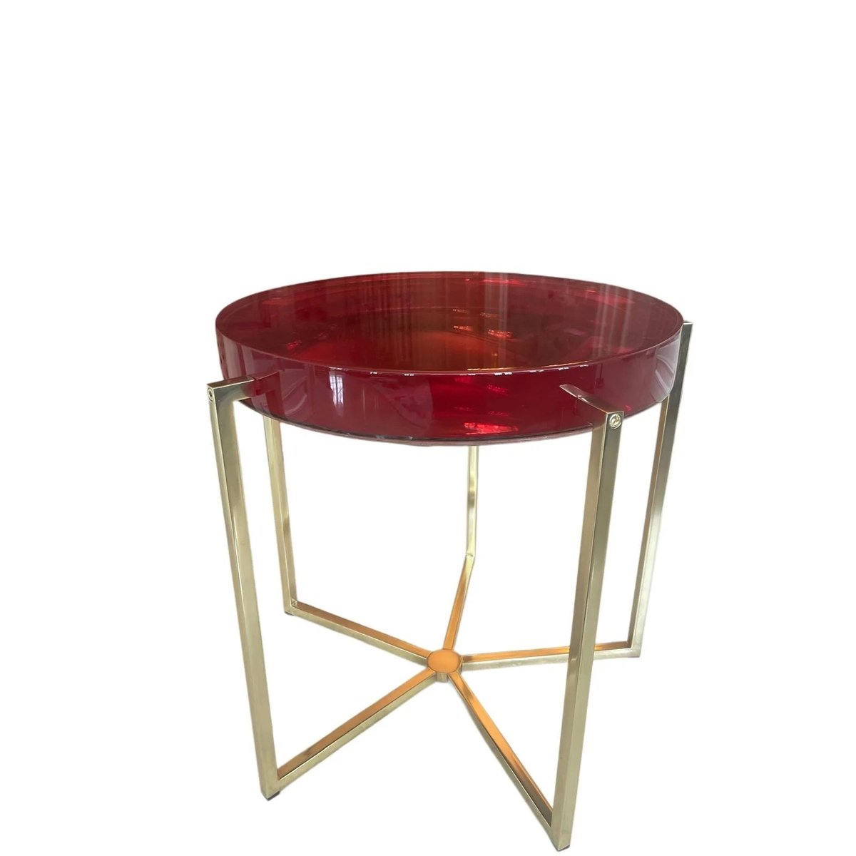 Holly Hunt Custom Lens Side Table in Rose Resin by McCollin Bryan for ...