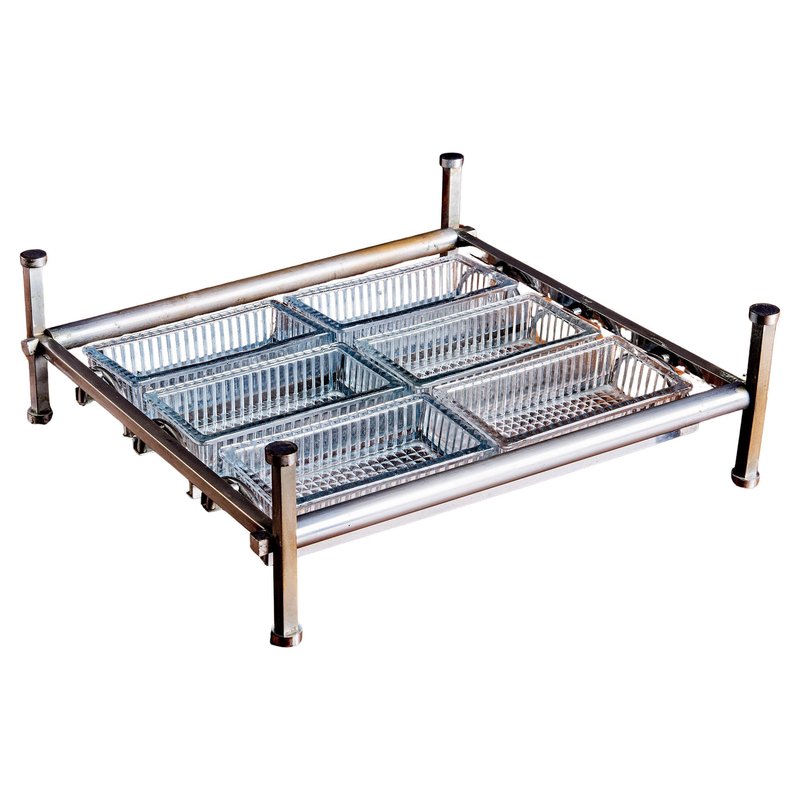 Etagère de Comptoir en Chrome et Verre attribuée à Jacques Adnet ...