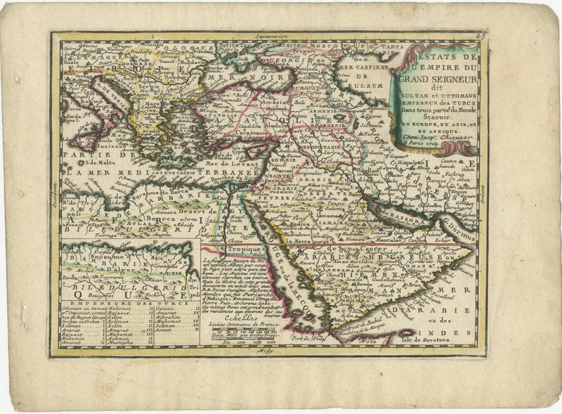 Ottoman Empire Map by Jean Chiquet, Paris, France, 1719 for sale at Pamono