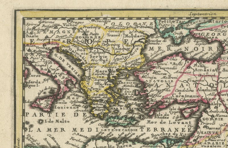 Ottoman Empire Map by Jean Chiquet, Paris, France, 1719 for sale at Pamono