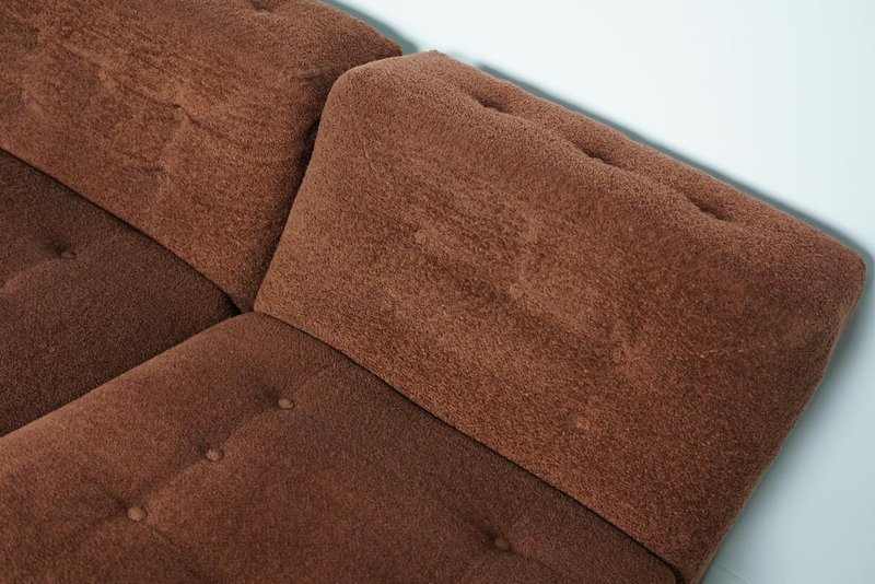 Vintage Brown Boucle Modular Sofa, 1970s, Set of 5 for sale at Pamono