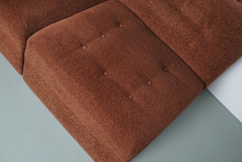 Vintage Brown Boucle Modular Sofa, 1970s, Set of 5 for sale at Pamono