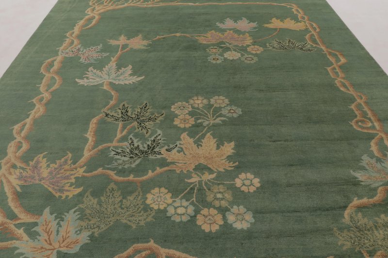 Tapis Vert Inspiré Art Déco avec Rouleau de Vigne par Rug&Kilim, Chine ...