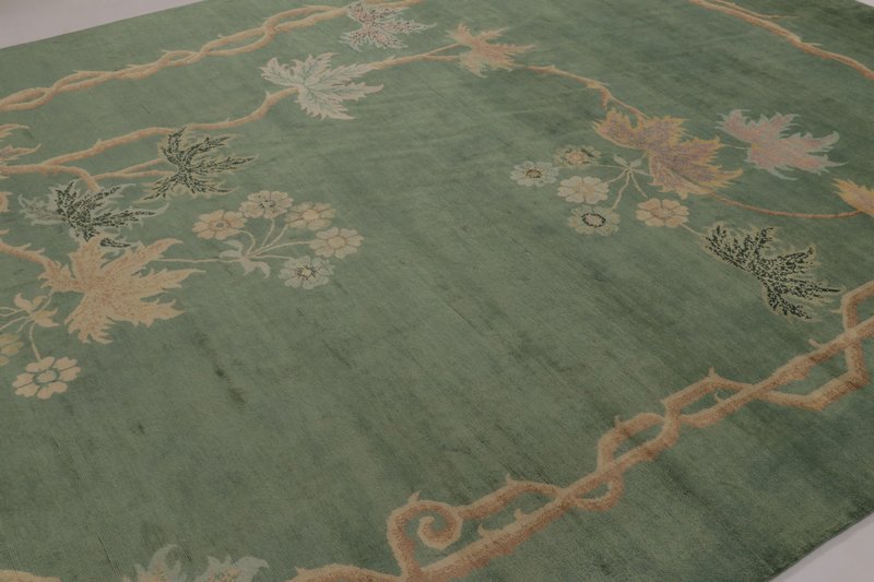 Tapis Vert Inspiré Art Déco avec Rouleau de Vigne par Rug&Kilim, Chine ...