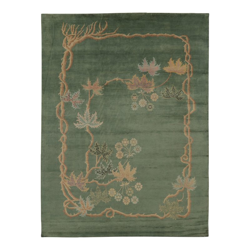 Tapis Vert Inspiré Art Déco avec Rouleau de Vigne par Rug&Kilim, Chine ...