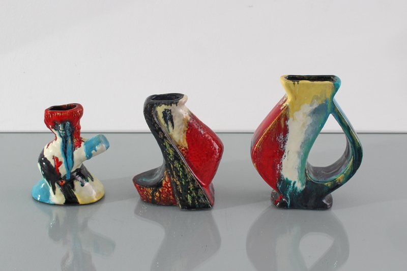 Vases-Sculptures en Céramique Polychrome Vernie à la Main par A ...
